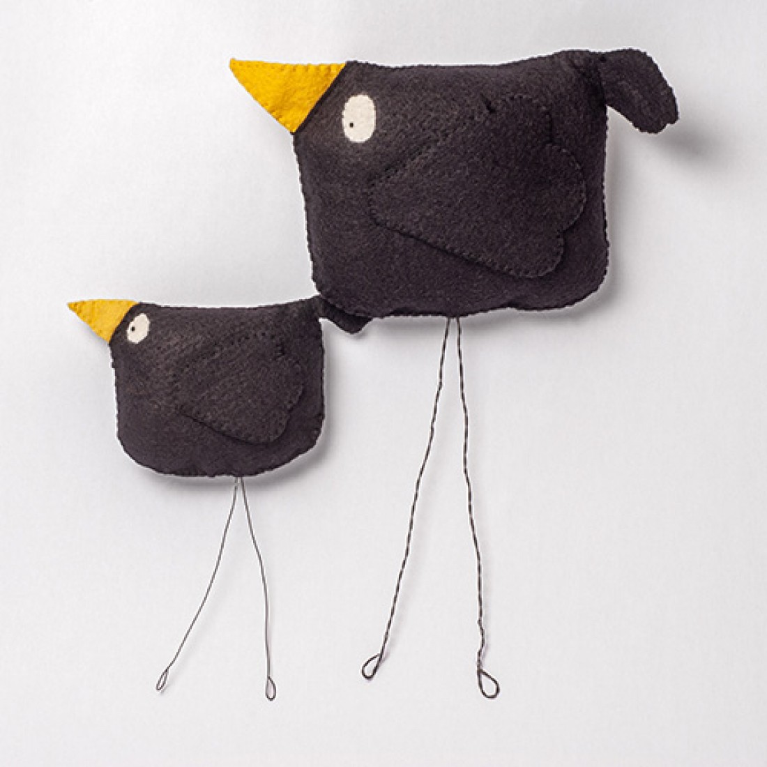 Cuthbert and Charlie Crow Felt embroidery Kit by Mollie and Guinevere