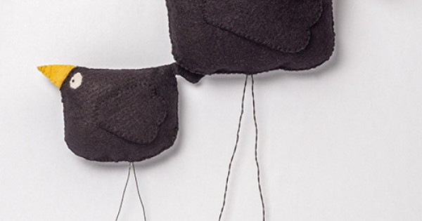 Cuthbert and Charlie Crow Felt embroidery Kit by Mollie and Guinevere